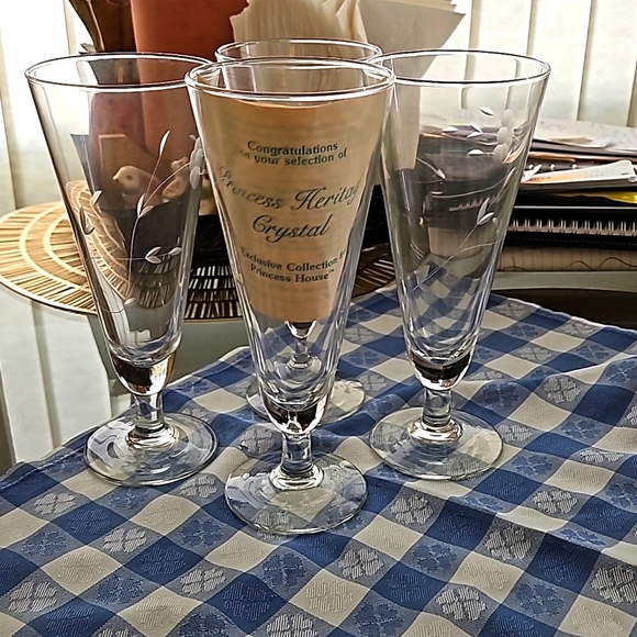 Princess House | Dining | Set Of 4 Like New Princess House Etched ...